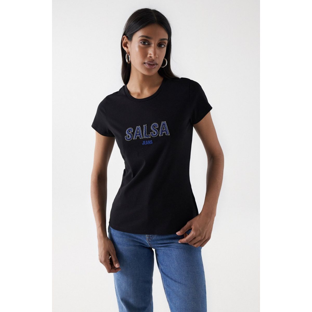 T-shirt avec logo salsa et perles noir Salsa Jeans | La Redoute
