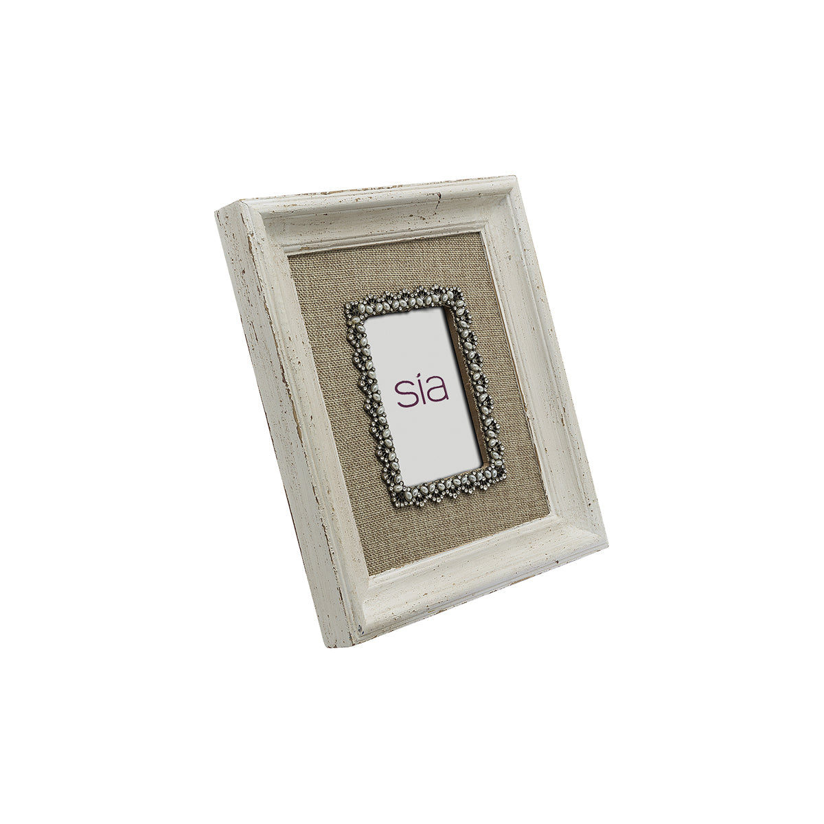 Cadre photo décoratif en bois de pin 9x13 Couleur blanc Sia Deco | La ...