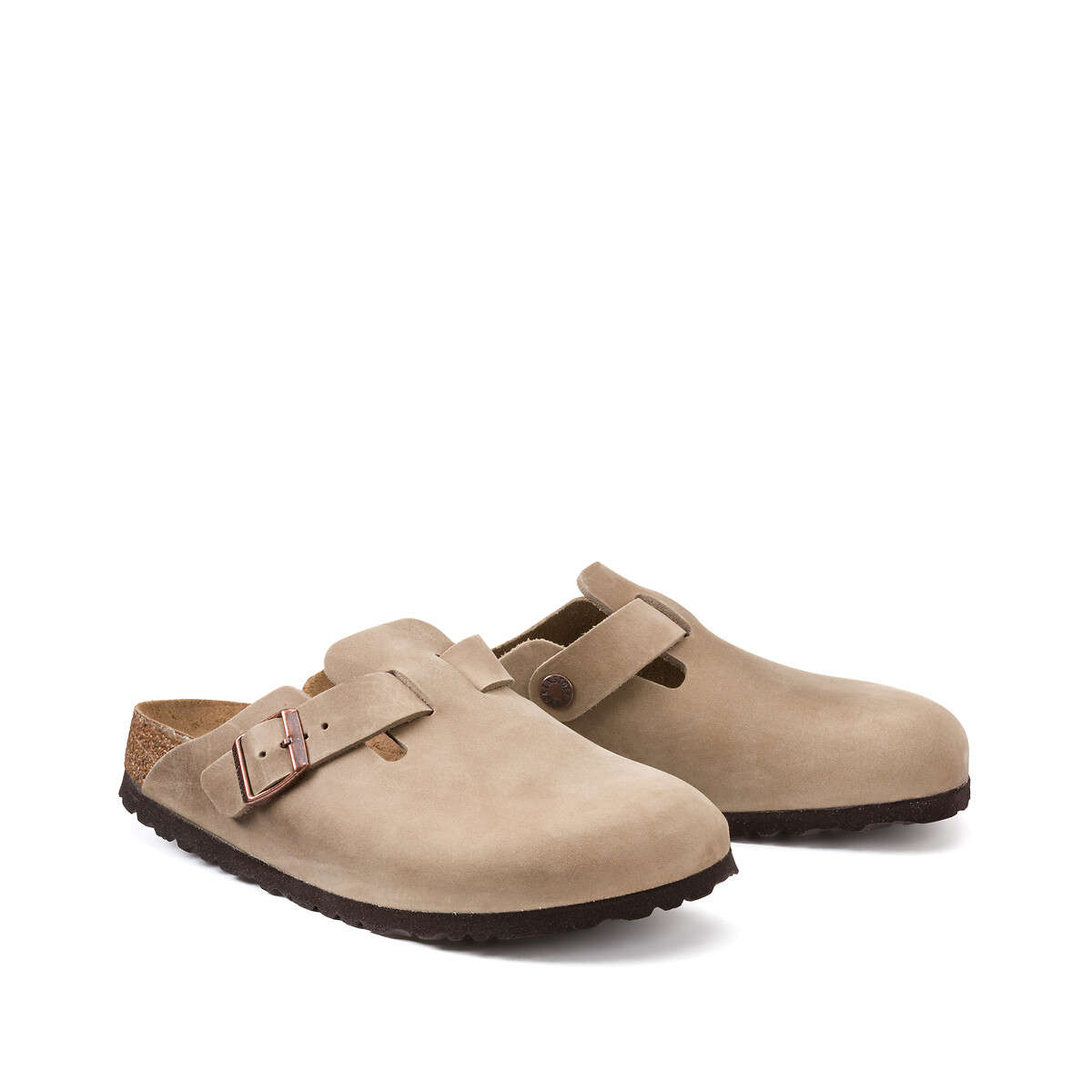 Zuecos de piel boston marrón oscuro Birkenstock | La Redoute