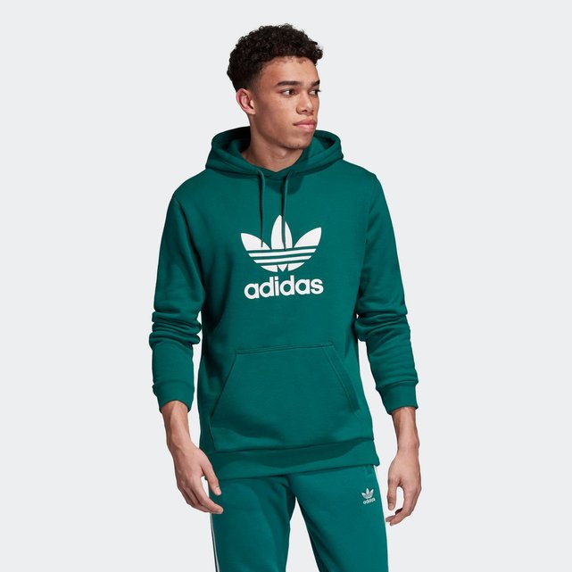 Sweat à Capuche Molleton Trefoil Vert Adidas Originals La Redoute