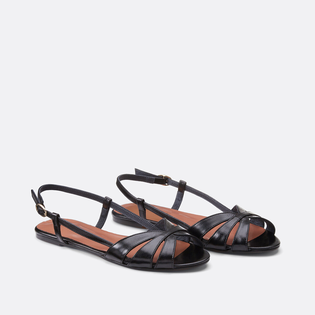 Sandales slingback en cuir delphine noir Jonak | La Redoute