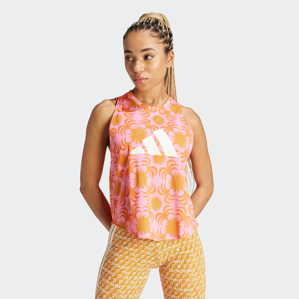 Farm rio recycled sports vest top in graphic print Adidas Performance ...