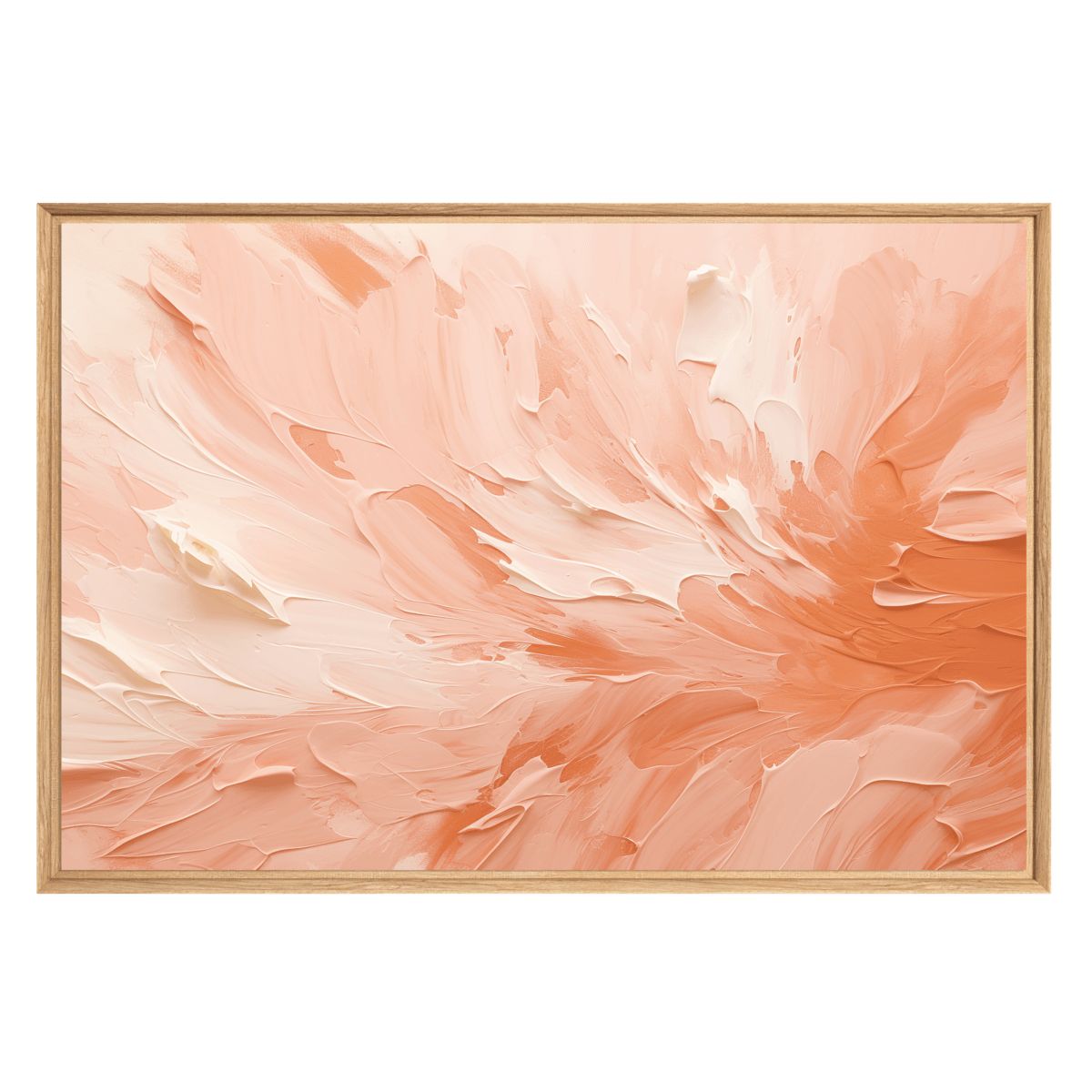 Tableau mural encadré art texturé 65x97 cm Couleur beige-fibres de bois ...