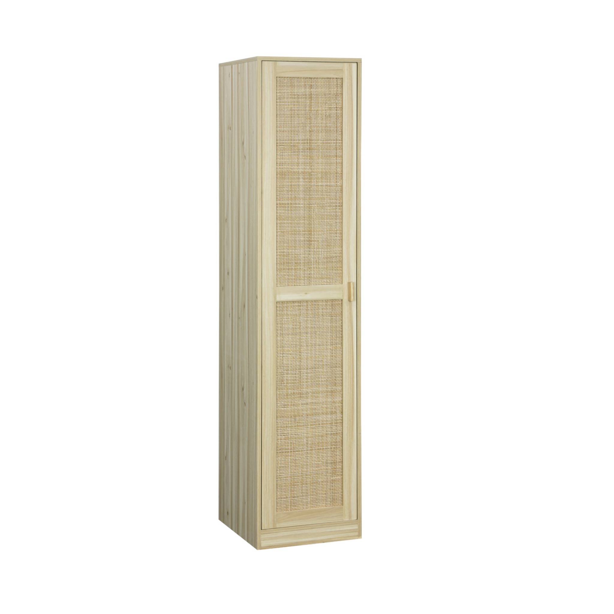 Armoire dressing cannage et effet bois, 1 porte, 5 étagères camargue ...