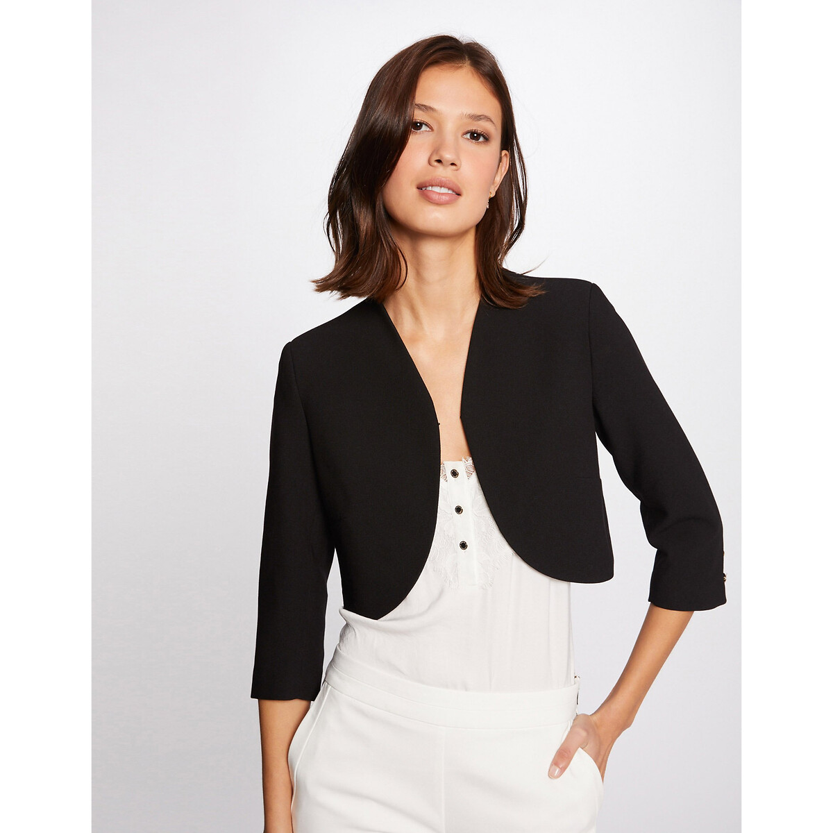 Veste droite manches 3/4 noir Morgan | La Redoute
