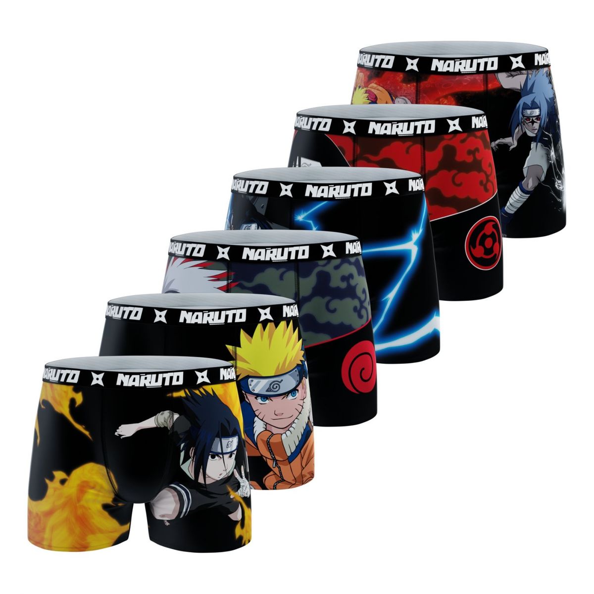 Boxers microfibre naruto lot de 6 noir Naruto | La Redoute
