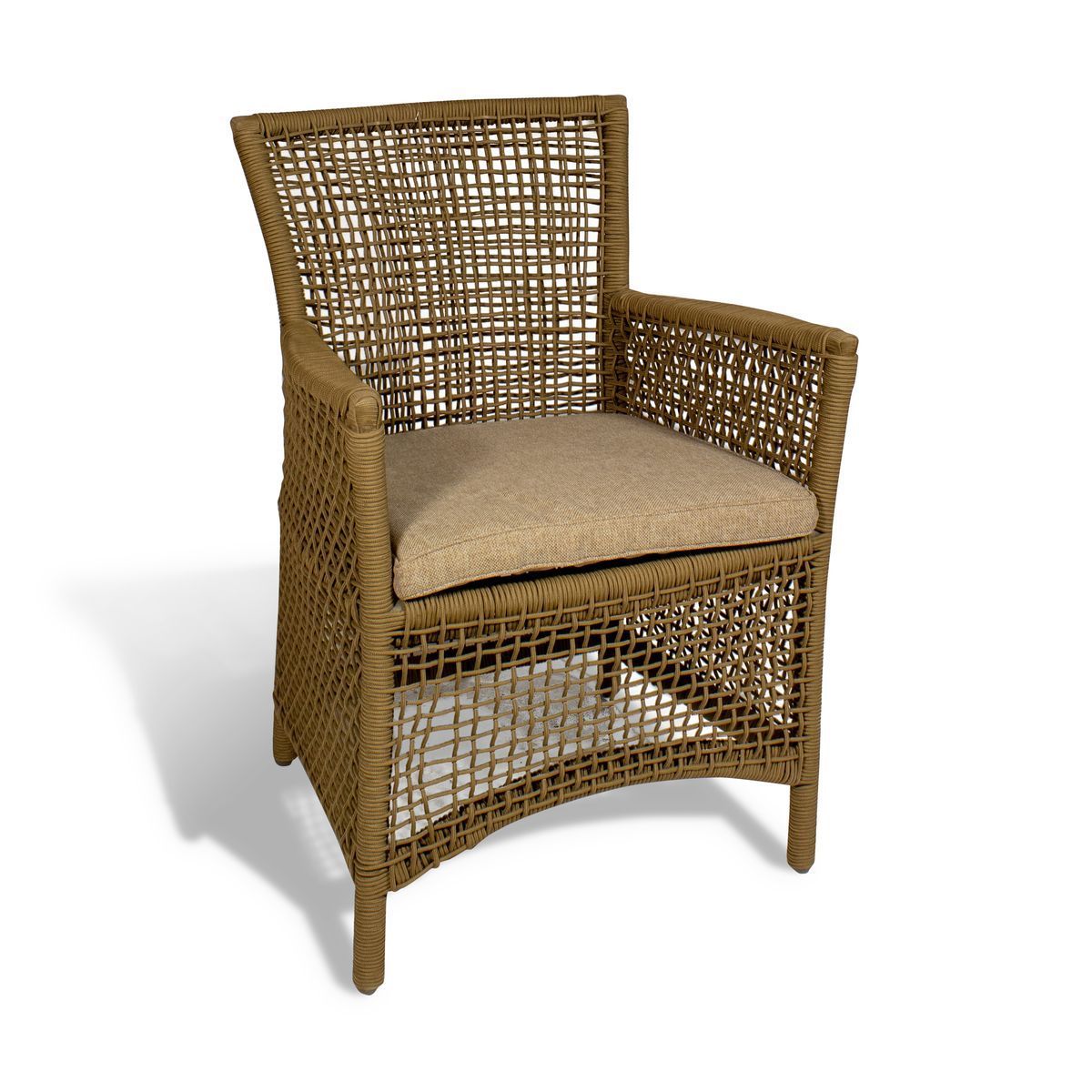 Fauteuil de table d'extérieur en corde avec coussin taupe Couleur taupe ...