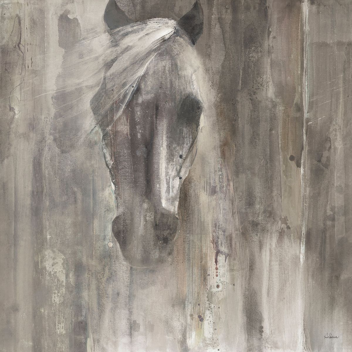 Tableau cheval blanc aquarelle Hexoa | La Redoute