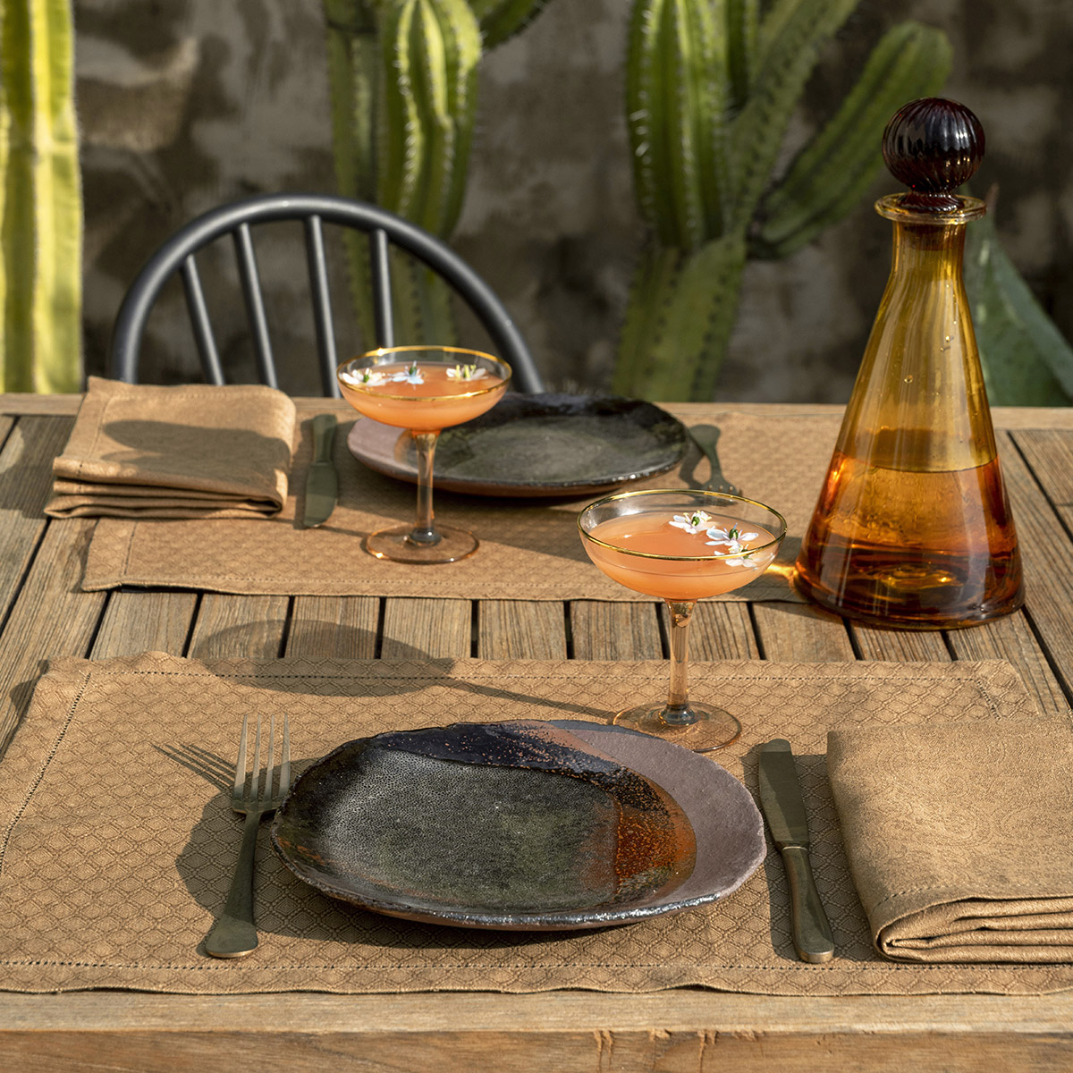 Set de table en lin, portofino géo Le Jacquard Francais | La Redoute