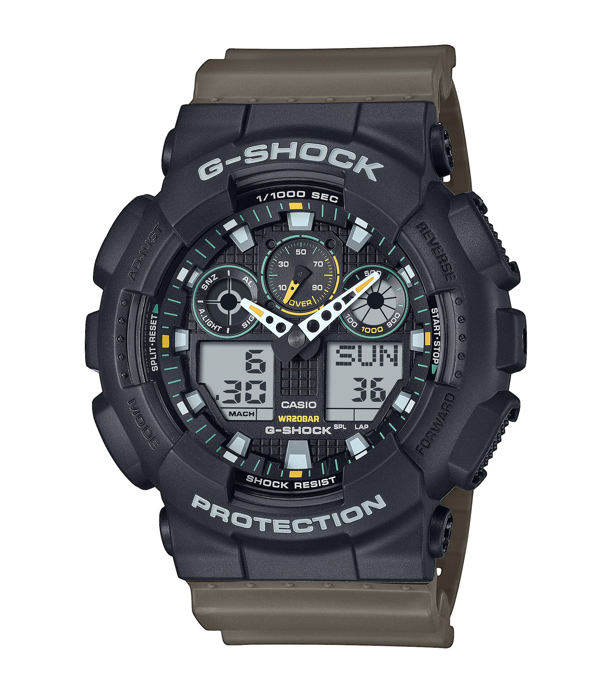 Montre analogique|digital casio g-shock noir noir kaki G-Shock | La Redoute