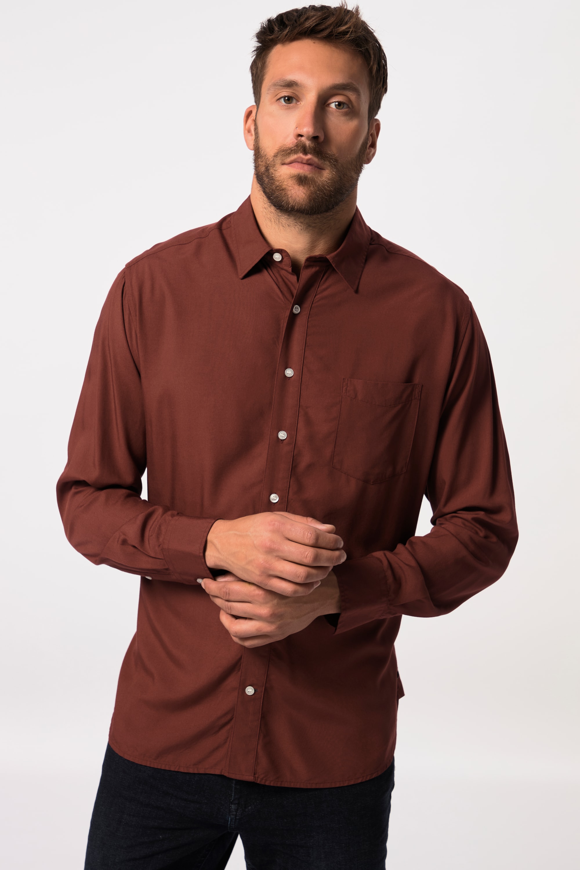 Chemise en viscose à manches longues rose Jp1880 | La Redoute