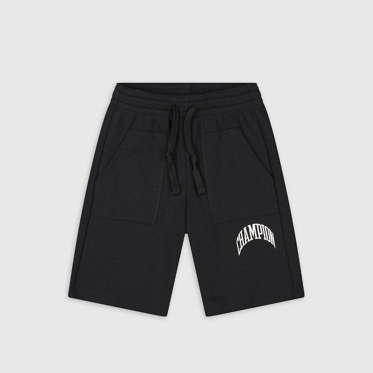 Logo Print Bermuda Shorts In Cotton Mix Grey Champion La Redoute