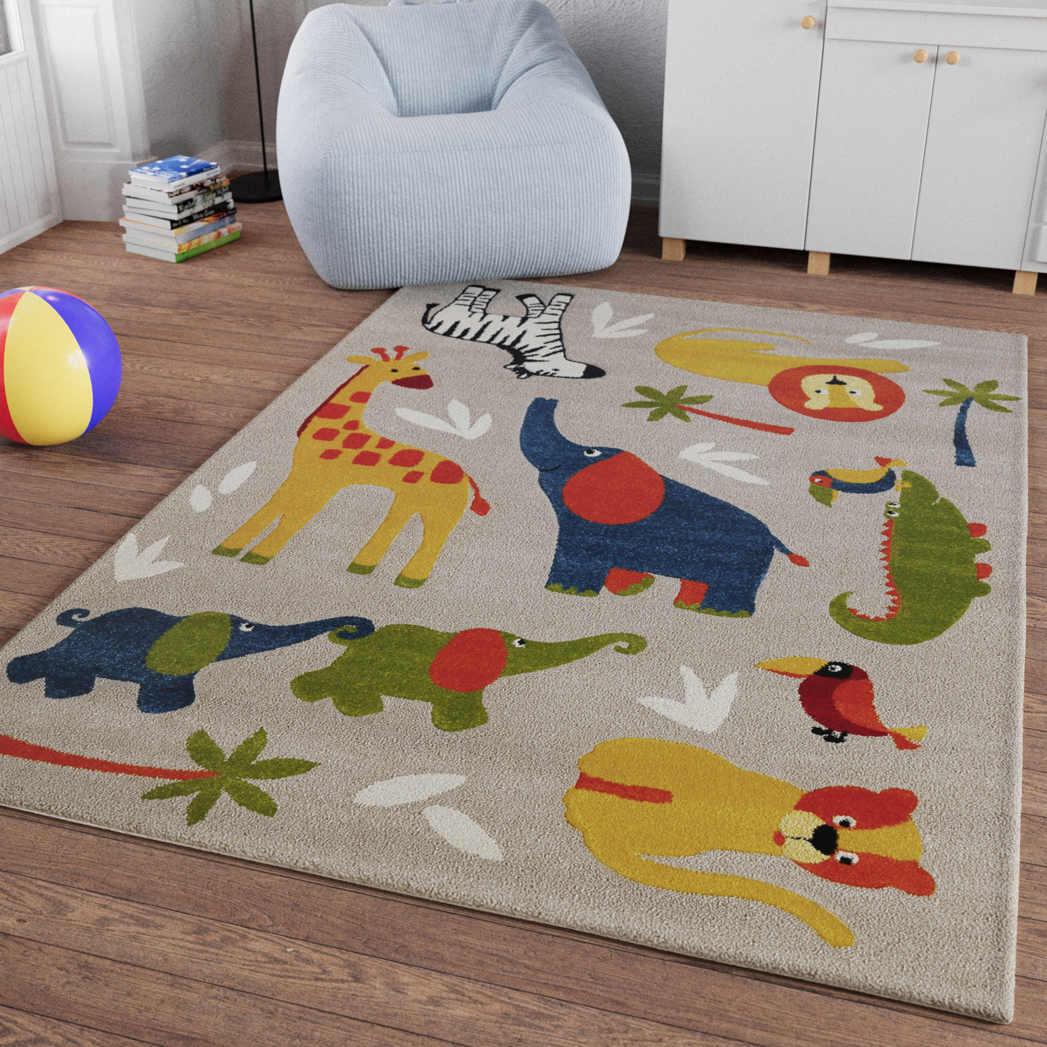 Tapis enfant motif animaux savane , benny & friends Couleur multicolore ...