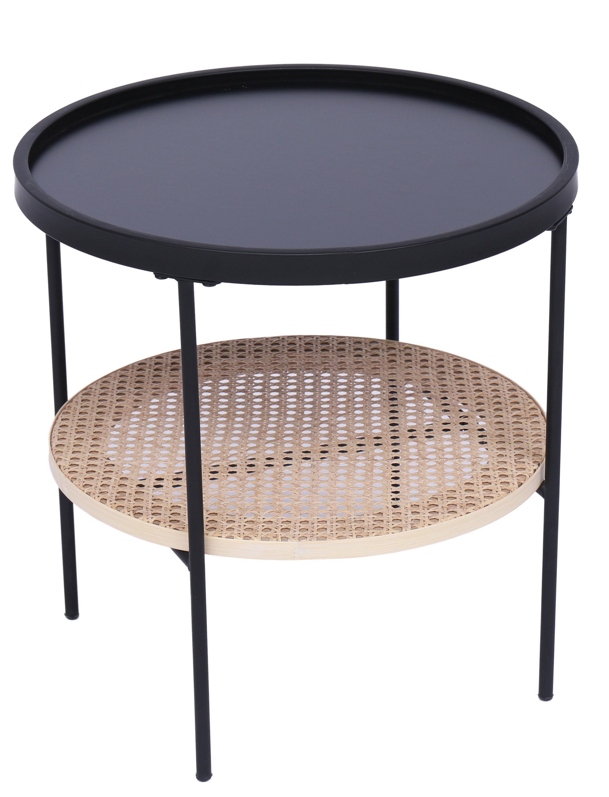 Table d'appoint métal et rotin, kiryu Couleur noir Nordlys | La Redoute