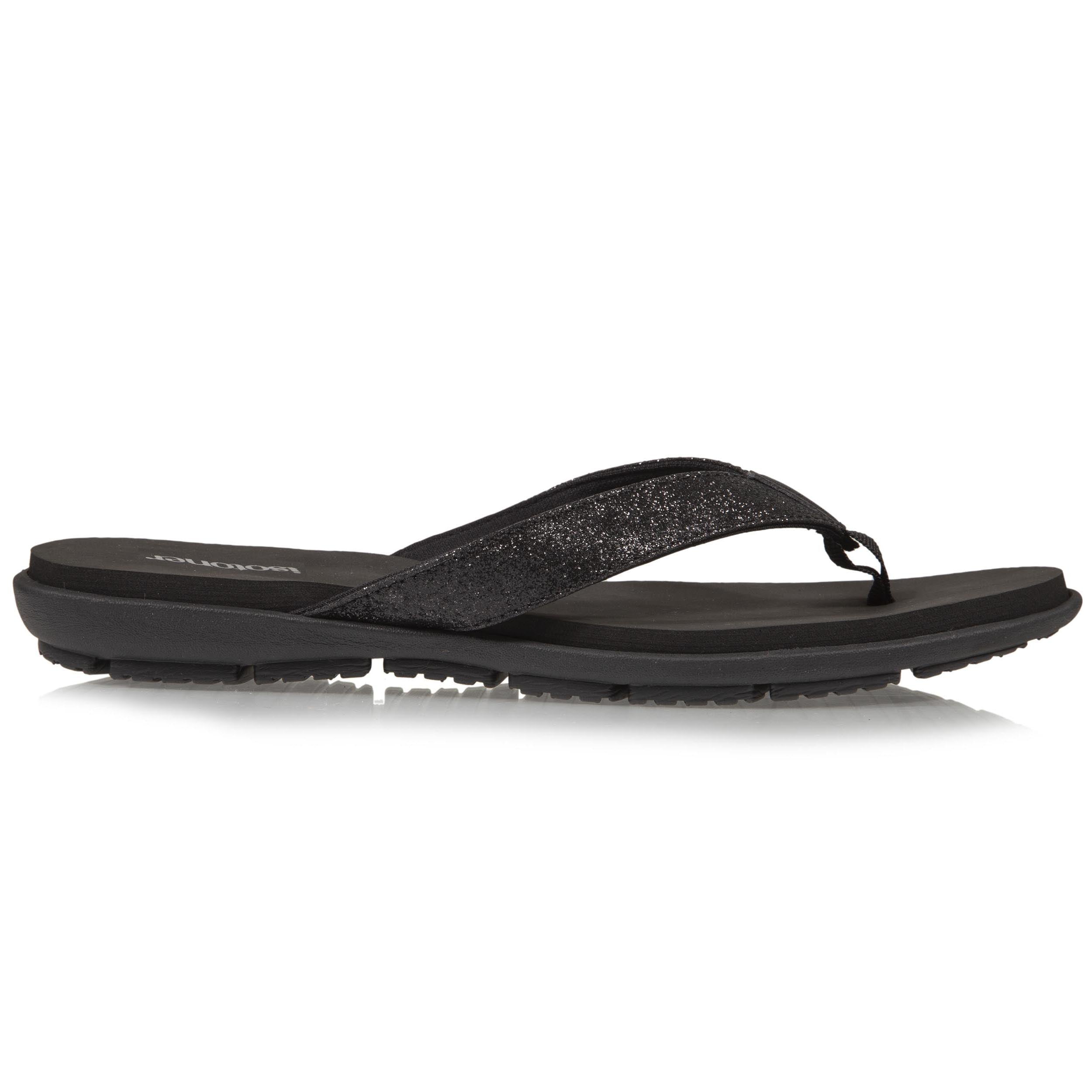 Tongs confortables et détail tiges à paillettes noir Isotoner | La Redoute