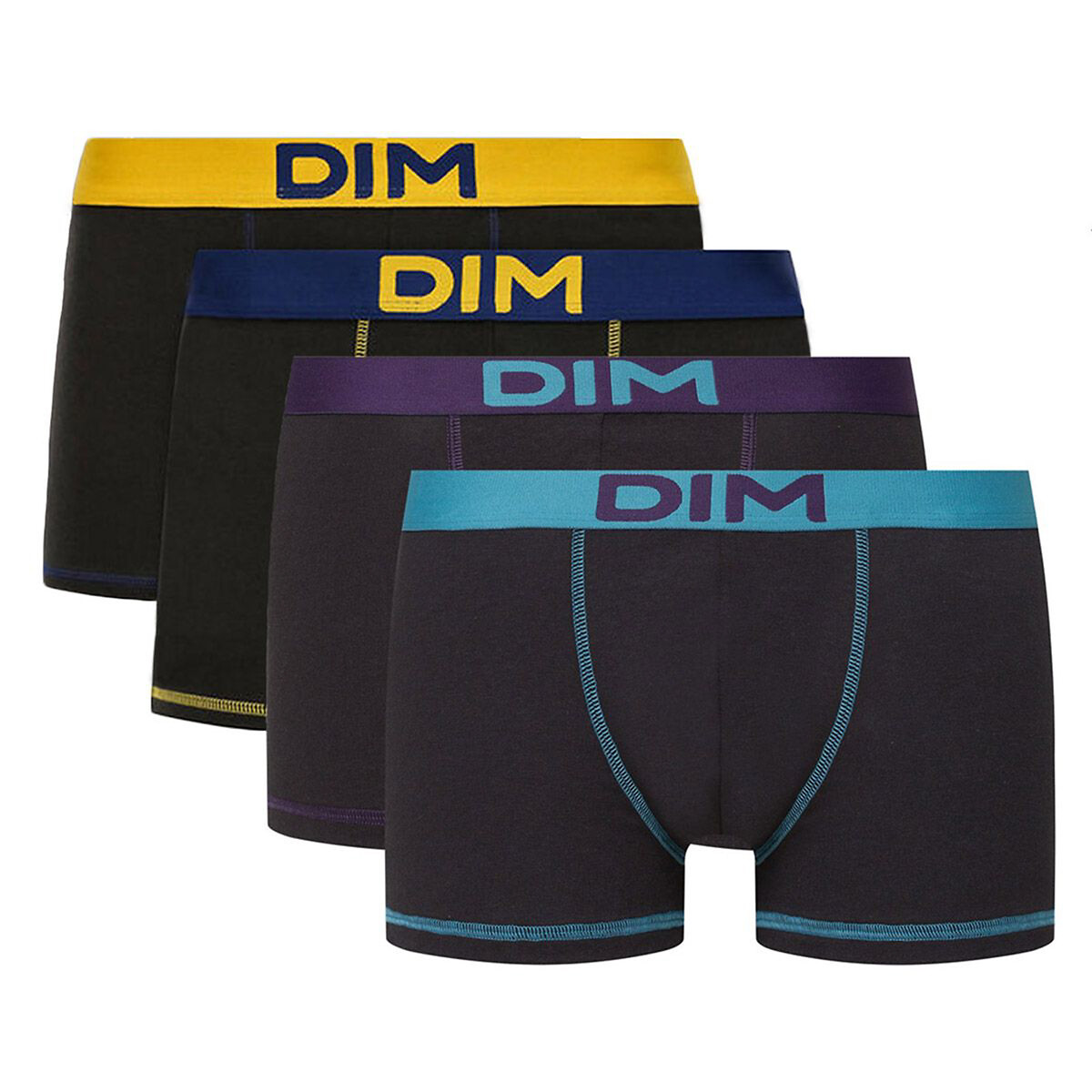 Pack of 4 colour mix hipsters in cotton, black + black + black + black ...