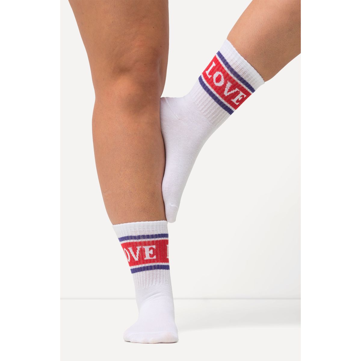 Chaussettes de tennis, inscription love blanc neige Ulla Popken | La ...