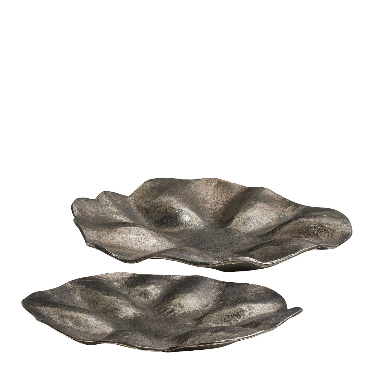 Set de 2 plateaux métal finition nickel vieilli dia 39 et 56 Couleur ...