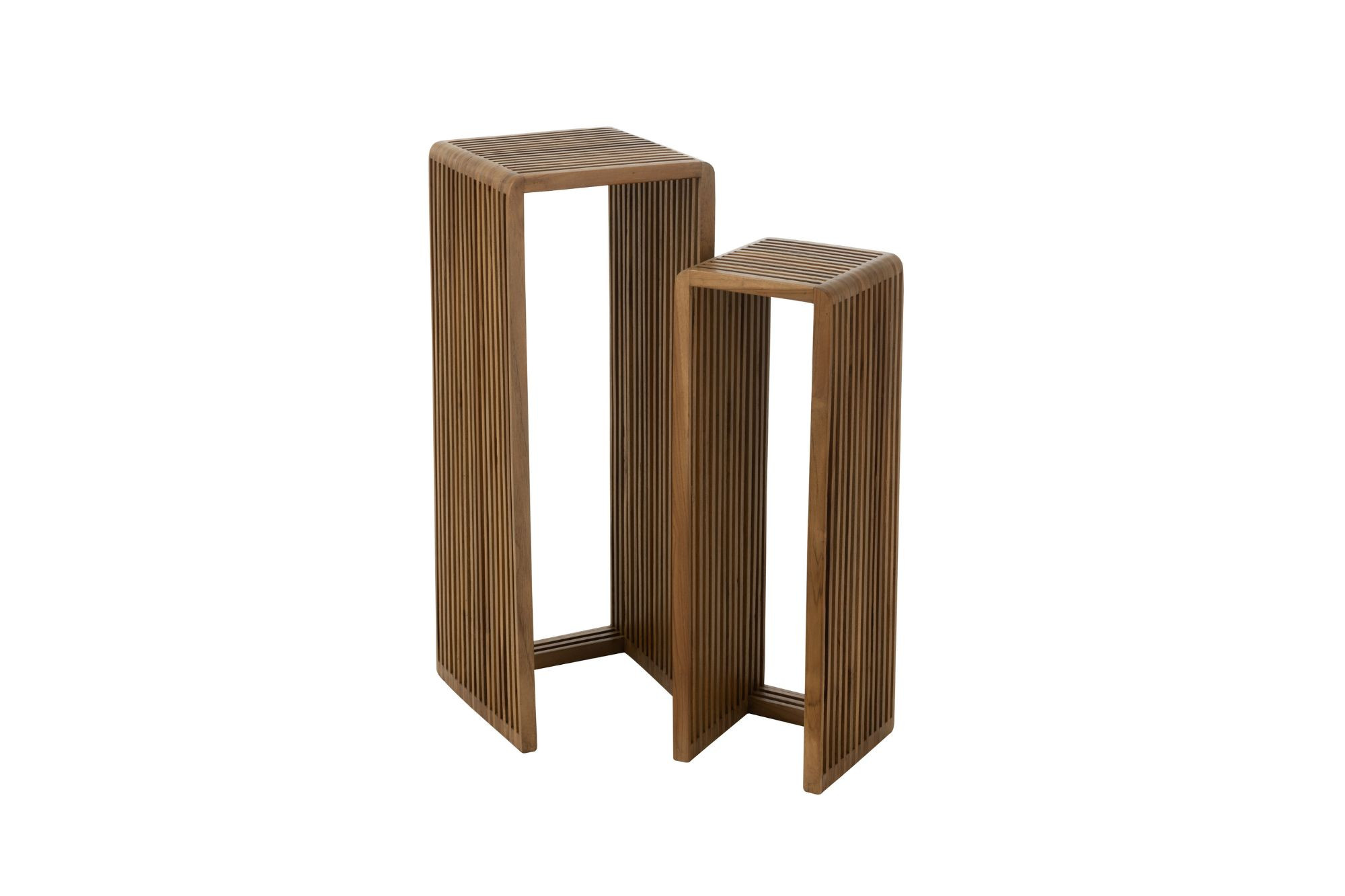 Sellette gigogne carrée en teck recyclé l34 (set de 2) - osaka Couleur ...