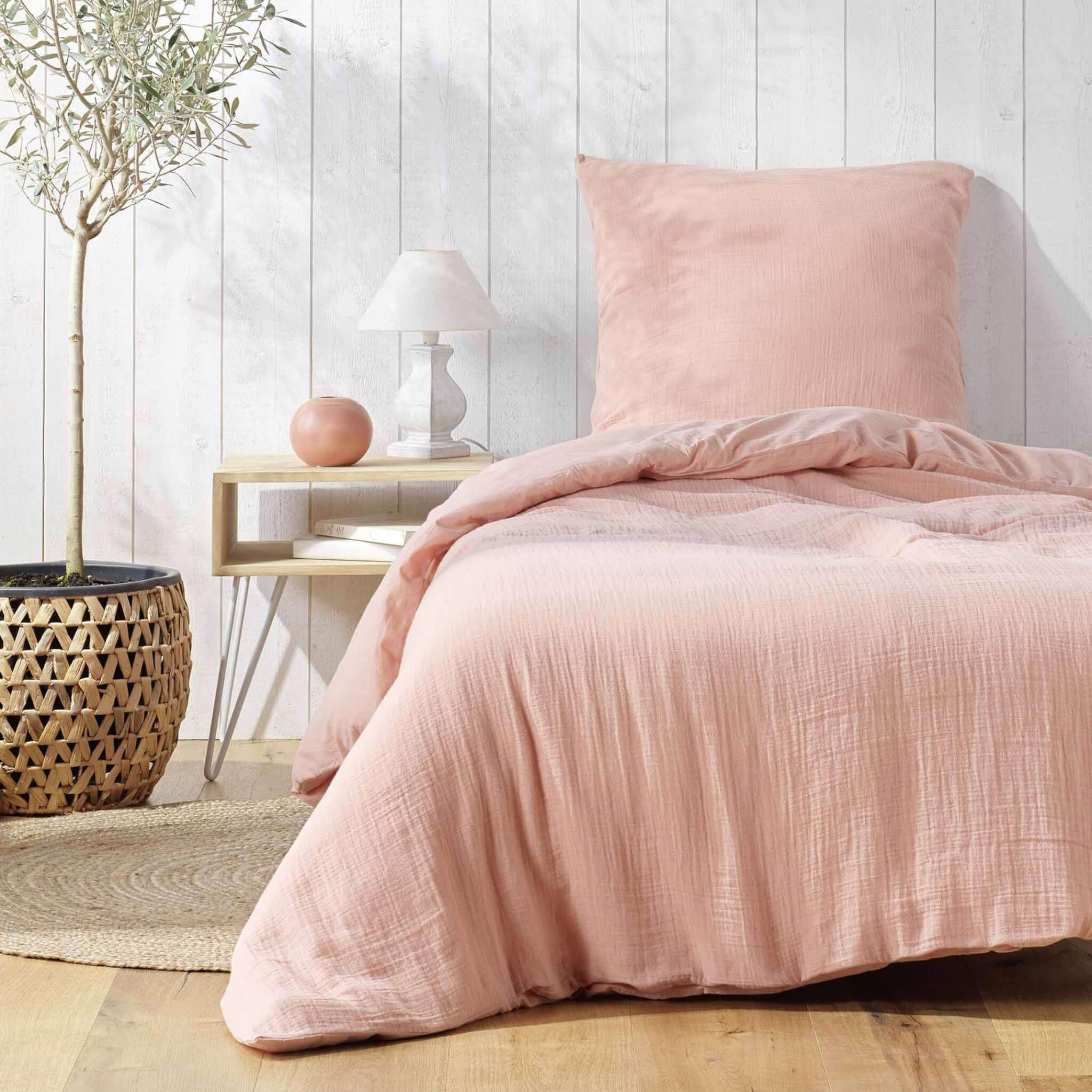 Parure de lit gaze de coton angelia rose Douceur D'intérieur | La Redoute