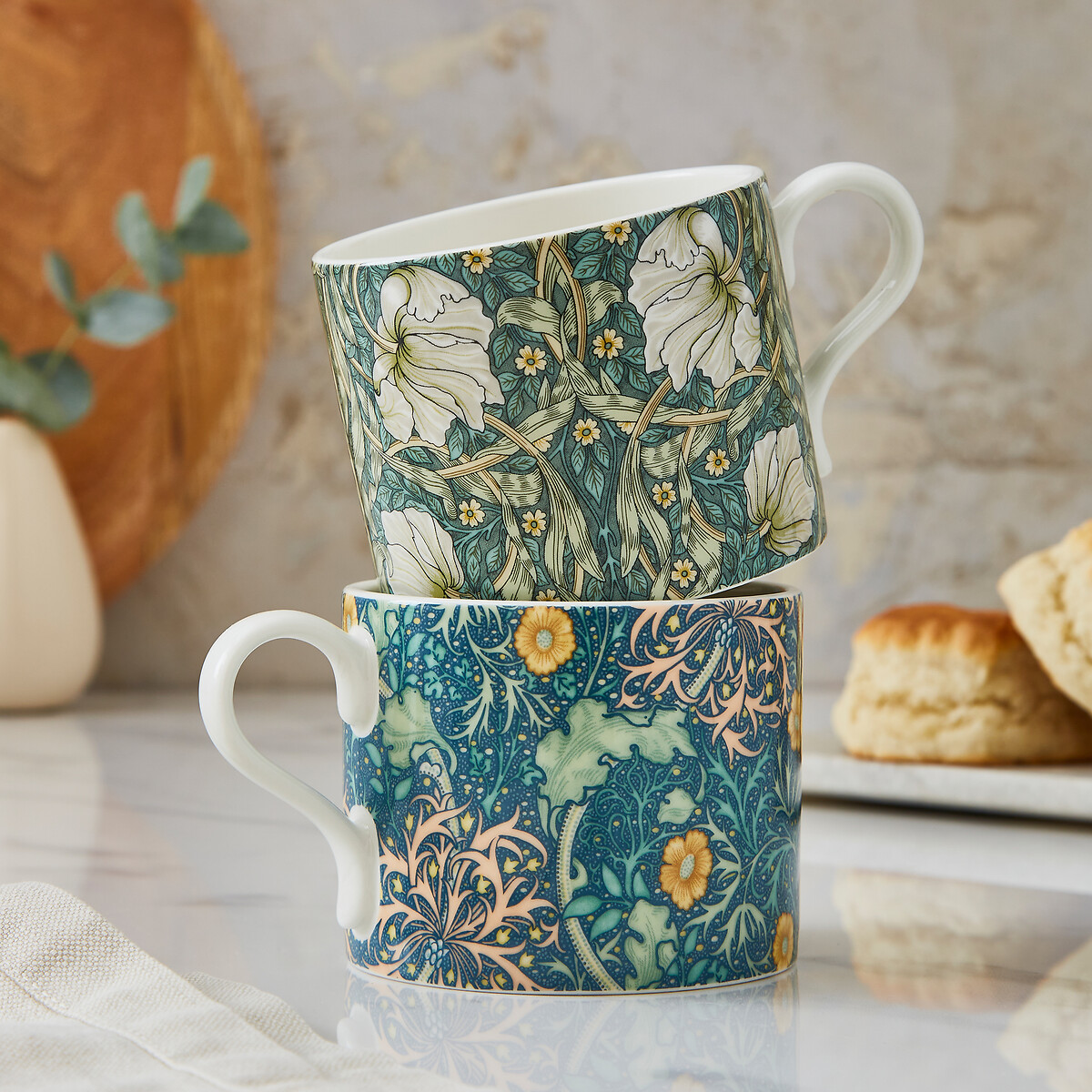 Set of 2 morris & co. seaweed mugs, blue, Morris & Co. | La Redoute