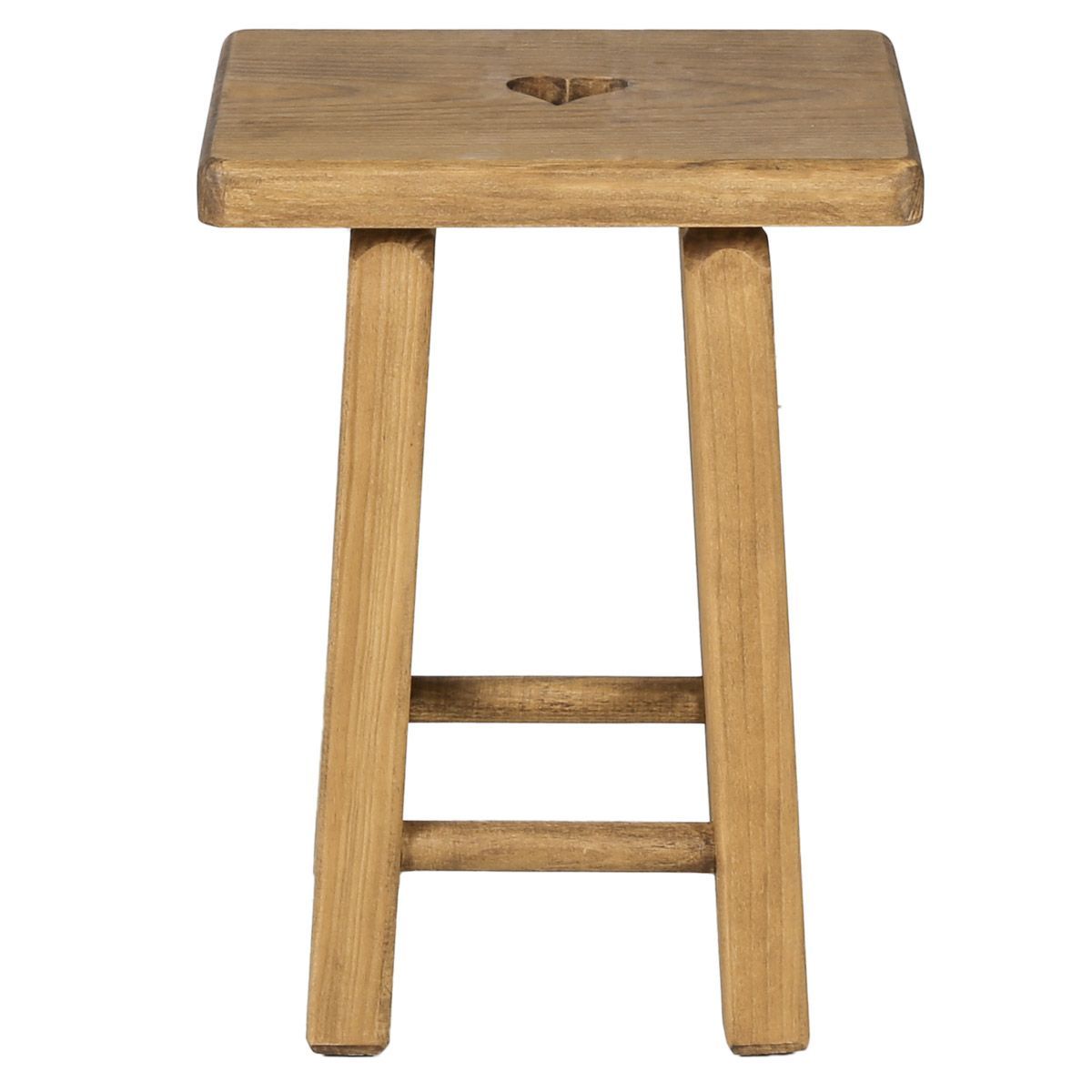 Tabouret rectangulaire en pin massif avec coeur, région Couleur naturel ...