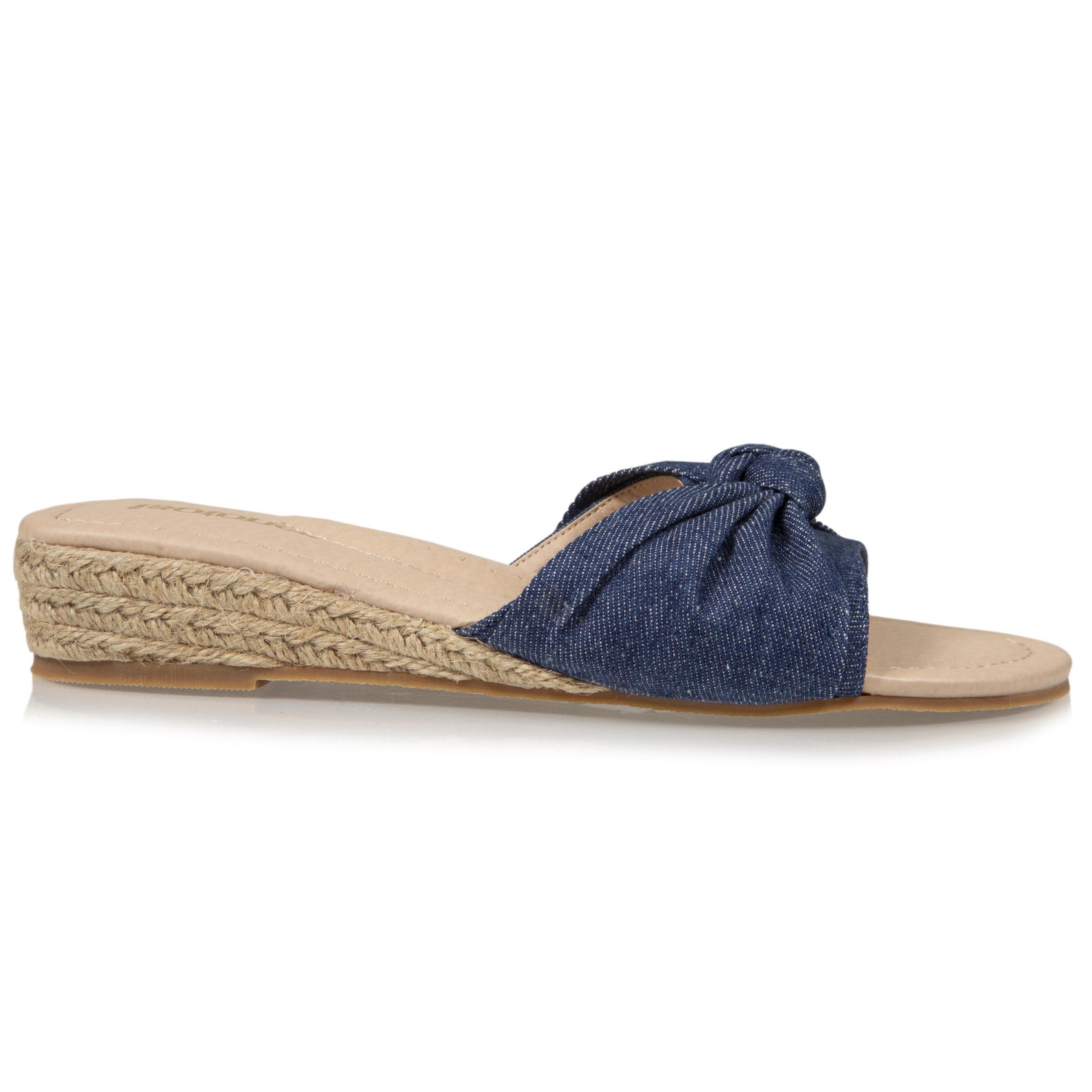 Mules à talon 3 cm effet jean bleu Isotoner | La Redoute