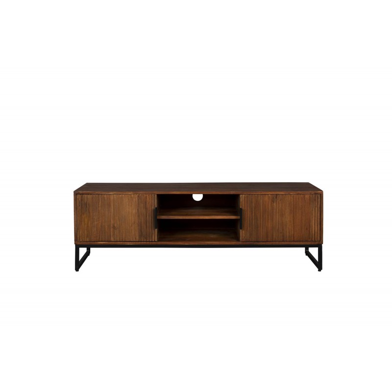 Meuble tv en bois et métal - saroo bois foncé / noir dutchbone Couleur ...